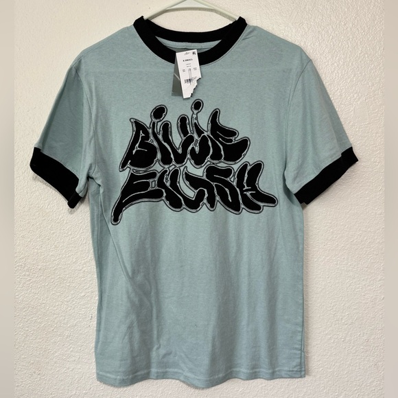 Tops | Nwt Xs Womens Billie Eilish Ringer Band Tee Shirt | Poshmark